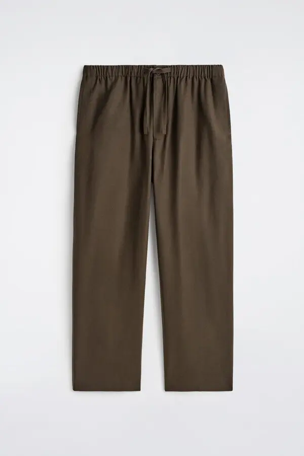 Cos Barrel-leg Drawstring Trousers - Brown