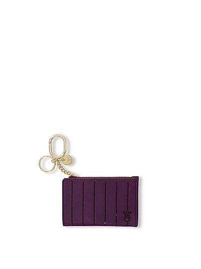 Victoria's Secret Foldover Card Case Keychain - Purple