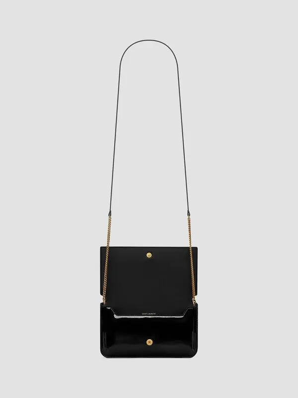 Saint Laurent Cassandre Phone Holder In Patent Leather