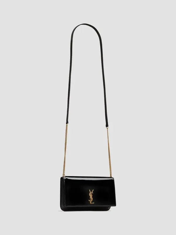 Saint Laurent Cassandre Phone Holder In Patent Leather