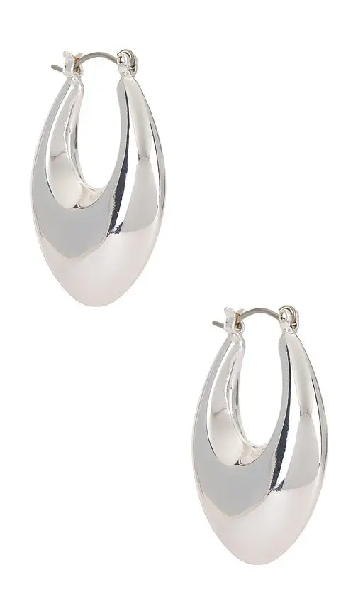 Ettika Open Teardrop Hoop Earrings - Metallic Silver
