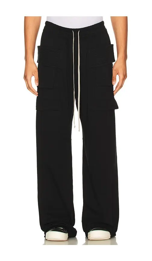 Rick Owens Creatch Cargo Drawstring Pants In . Also - Black