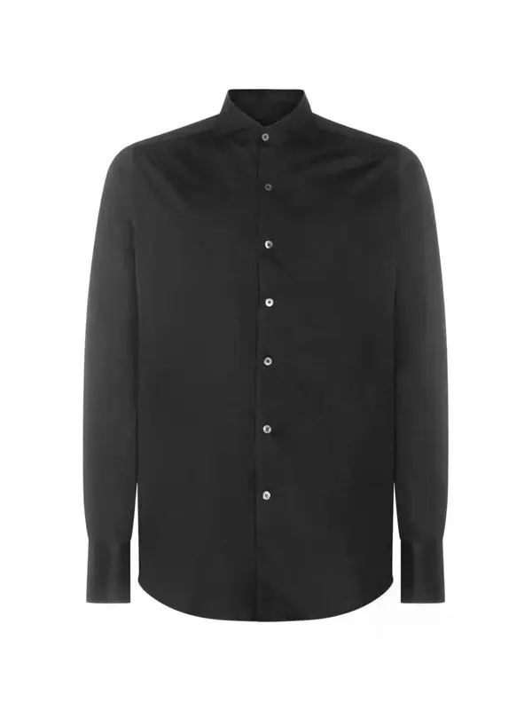Canali Long-sleeve Cotton Shirt - Black