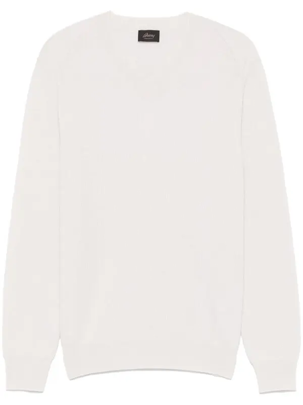 Brioni Ribbed-knit Sweater - Grey