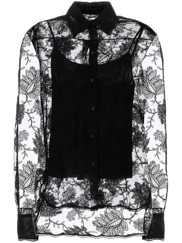 Ermanno Scervino Floral-lace Shirt - Black
