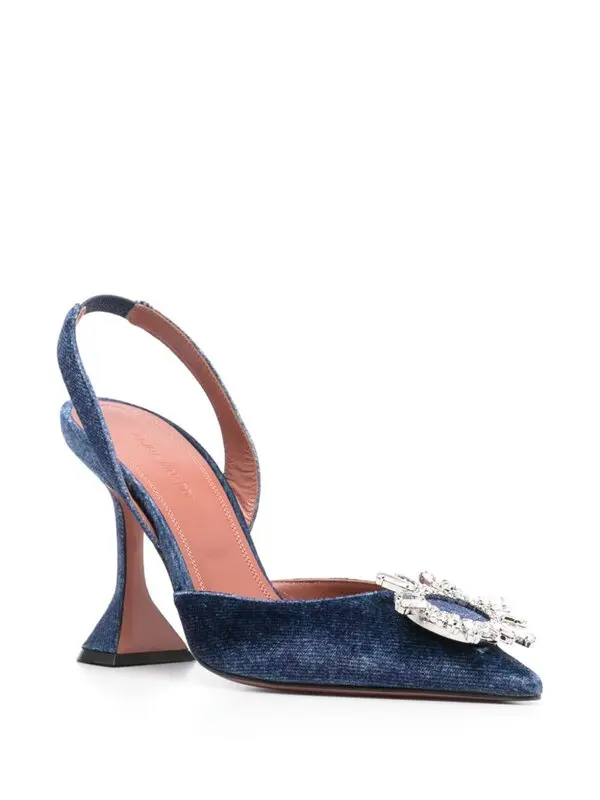 Amina Muaddi 95mm Begum Slingback Pumps - Blue