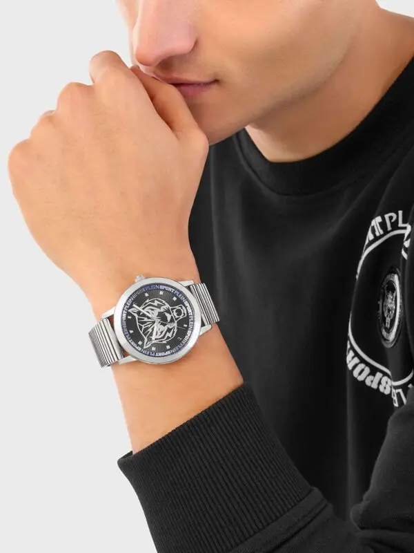 PLEIN SPORT 44mm Iron Tiger Bracelet Watch - Black