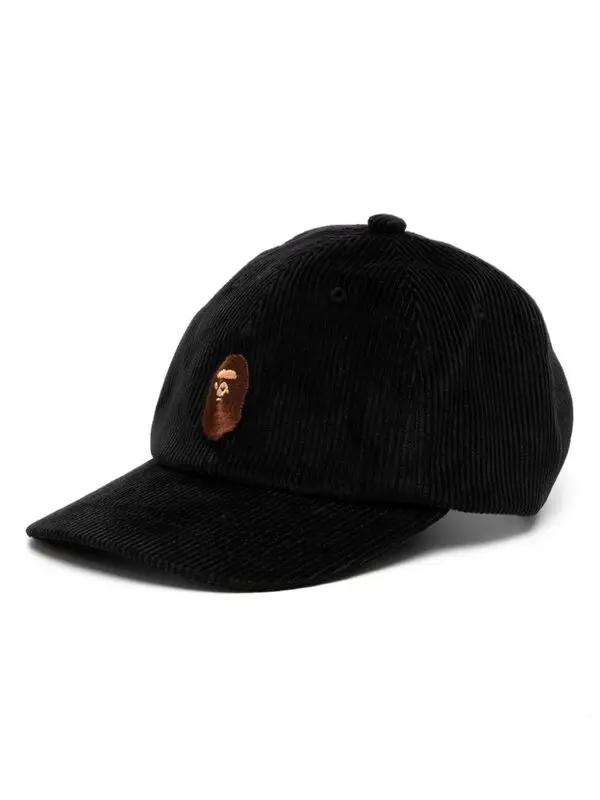 A BATHING APE Ape Head Corduroy Cap - Black