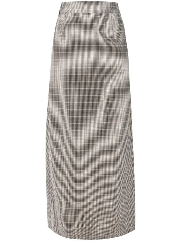 Rabanne Checked Midi Skirt