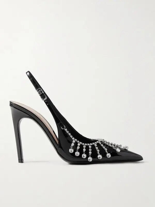 Gucci Crystal-embellished Slingback Pumps