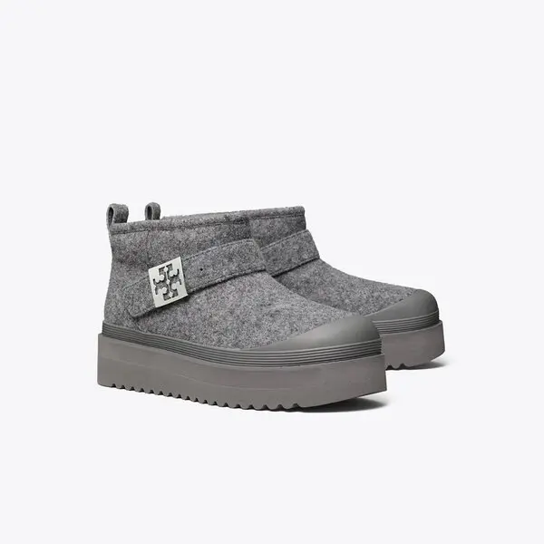 Tory Burch Mellow Shearling Platform Boot - Storm Cloud / Silver