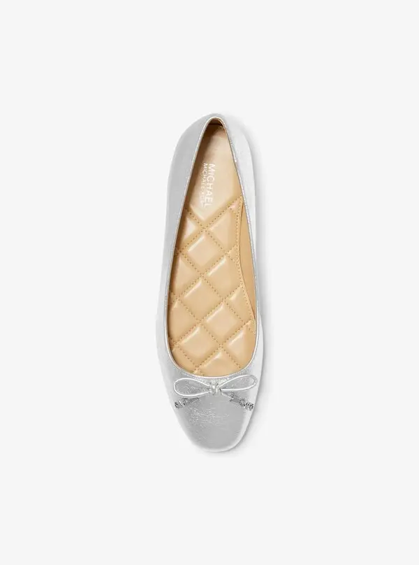 Michael Kors Nori Flex Metallic Leather Ballet Flat - Silver
