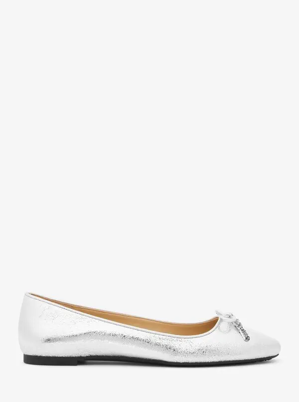 Michael Kors Nori Flex Metallic Leather Ballet Flat - Silver