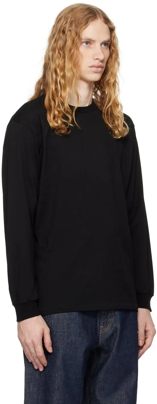 Auralee Luster Plaiting Long Sleeve T-Shirt In Black - 45% Off