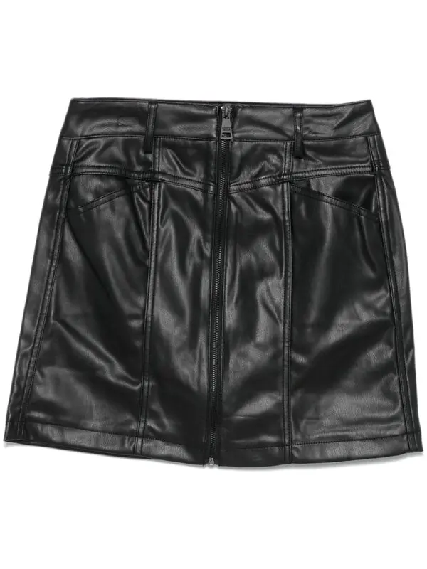 Dkny Faux Leather A-line Mini Skirt