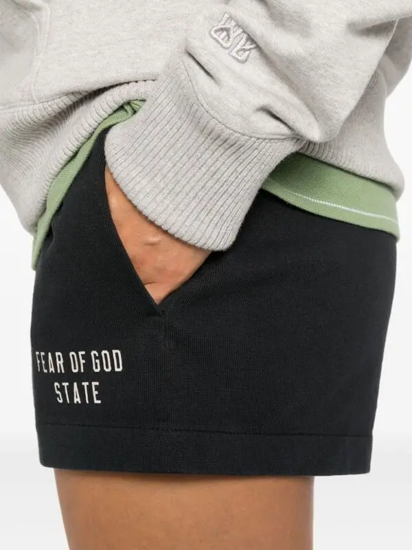 Fear Of God Fleece Track Shorts - Black