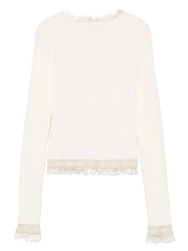 CHIARA FERRAGNI Eyelike Intarsia Cardigan - White