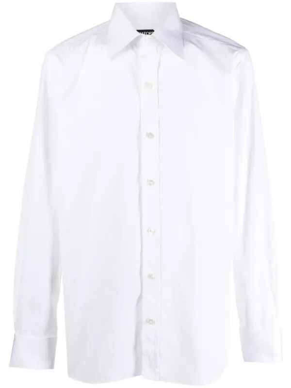 TOM FORD Spread-collar Cotton Shirt - White