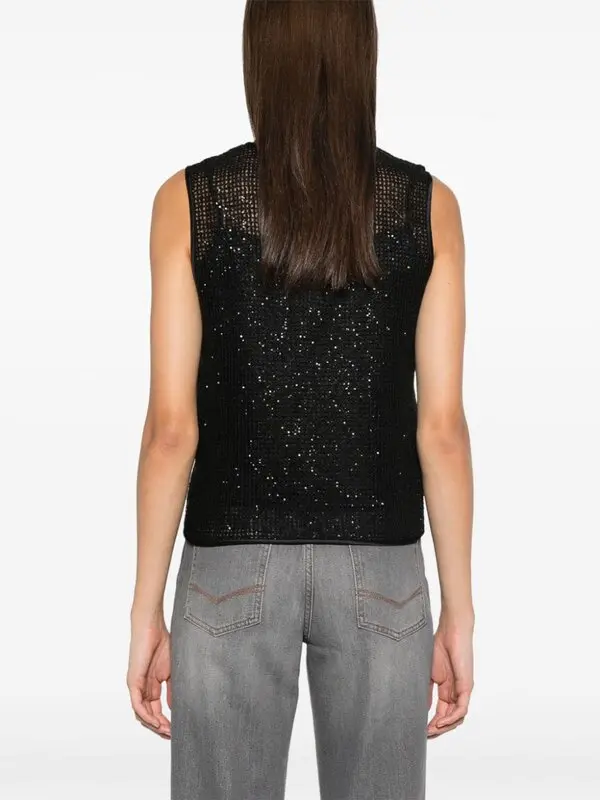 Peserico Open-knit Sleeveless Top