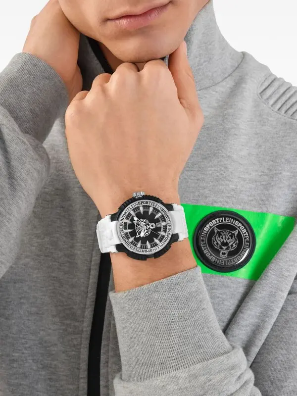 PLEIN SPORT 45mm Tiger Power Strap Watch - Black