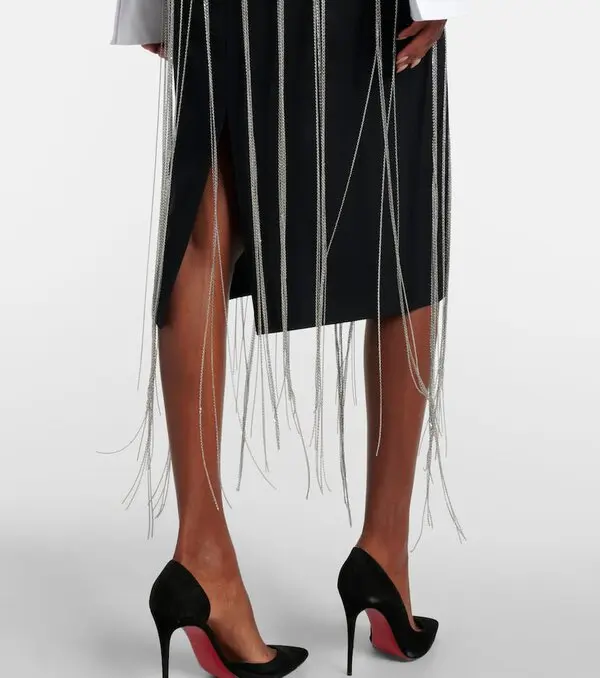 Victoria Beckham Chain-detail Midi Skirt