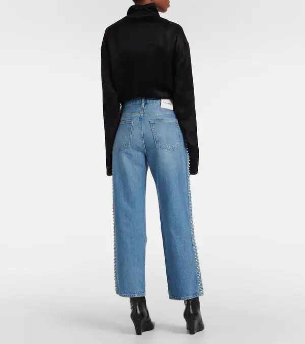 FRAME Le Jane Embellished Cropped Jeans