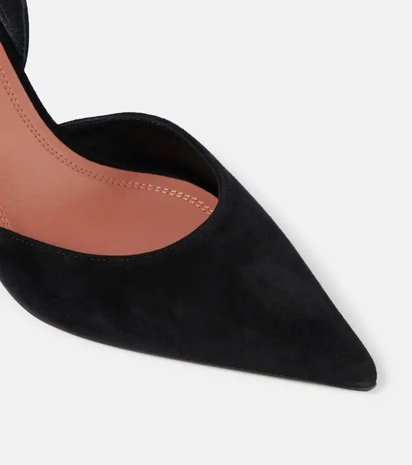 Amina Muaddi Holli 70 Suede Slingback Pumps