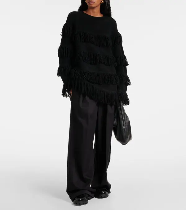 LISA YANG Agneta Fringed Cashmere-blend Sweater