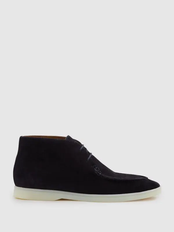 REISS Loftus Suede Chukka Boots - Navy