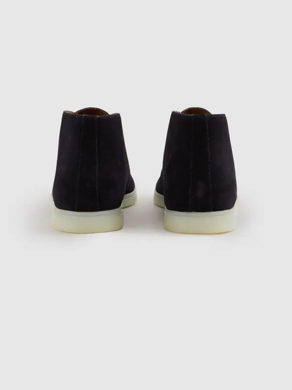 REISS Loftus Suede Chukka Boots - Navy