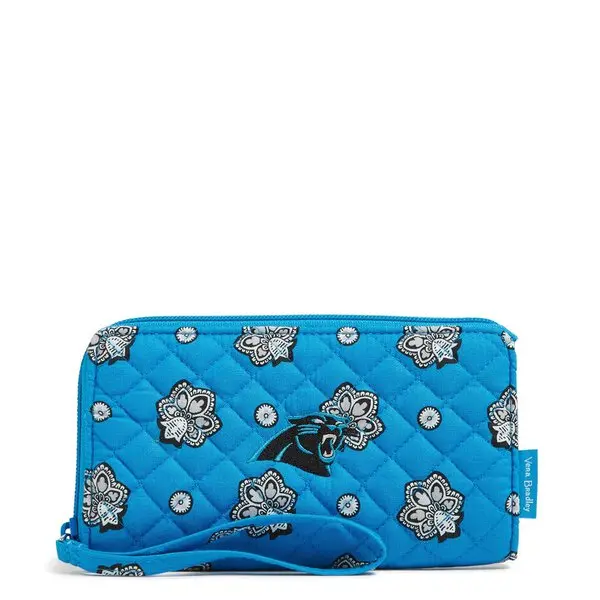 VERA BRADLEY Nfl Rfid Front Zip Wristlet In Carolina Panthers Bandana - Multicolor