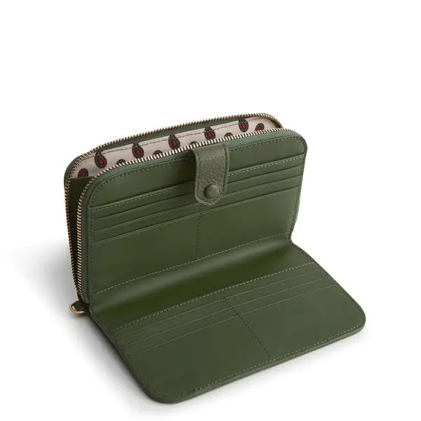 VERA BRADLEY Large Tab Wallet In Bronze - Green
