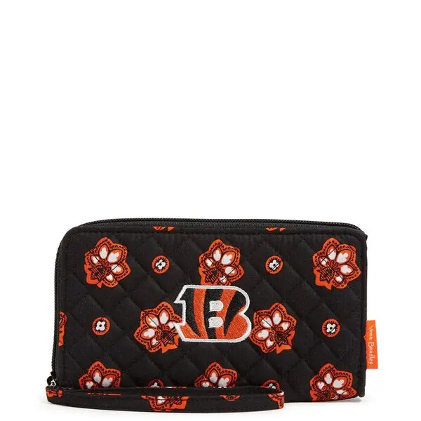 VERA BRADLEY Nfl Rfid Front Zip Wristlet In Cincinnati Bengals Bandana - Multicolor
