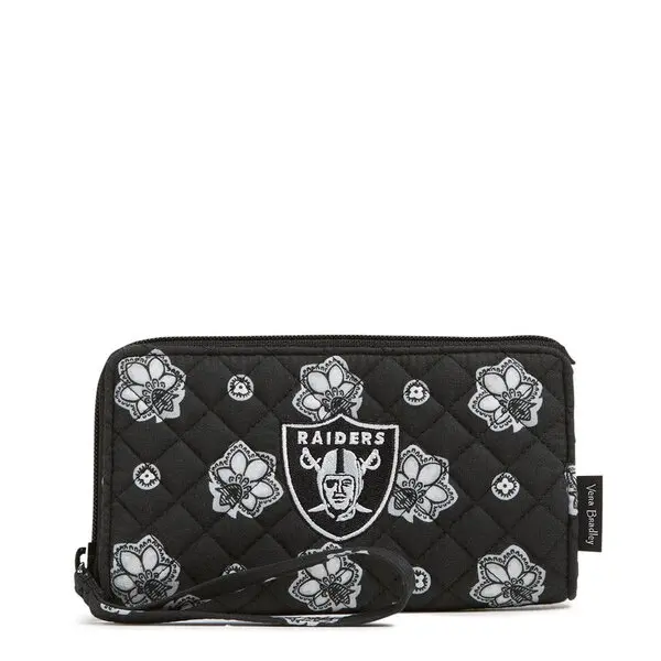 VERA BRADLEY Nfl Rfid Front Zip Wristlet In Las Vegas Raiders Bandana - Multicolor