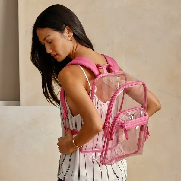 Vera Bradley Clear Large Backpack In Pink 30% Off Editorialist