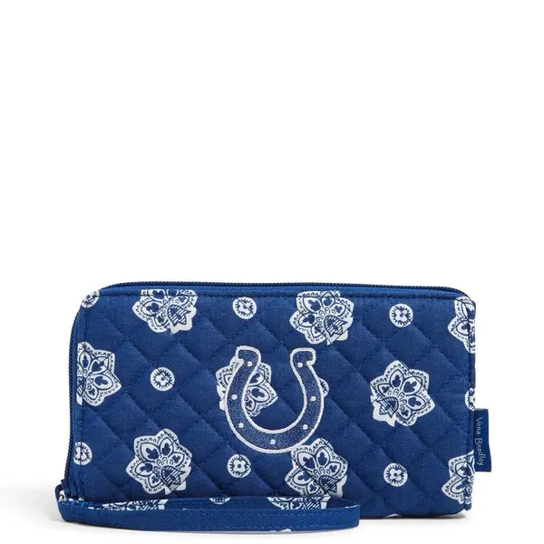 VERA BRADLEY Nfl Rfid Front Zip Wristlet In Indianapolis Colts Bandana - Multicolor