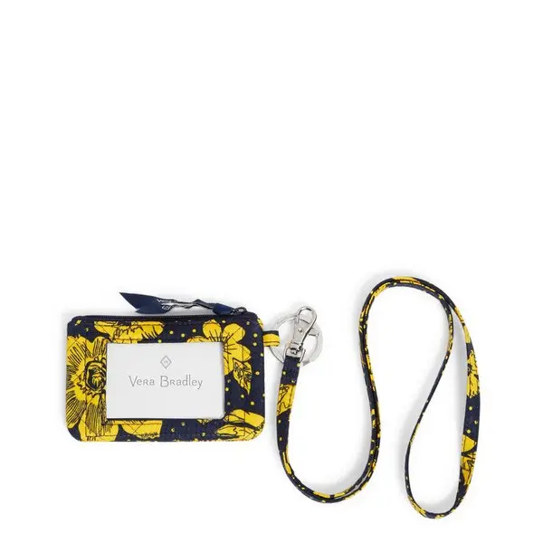VERA BRADLEY Collegiate Zip Id Lanyard - Navy/gold