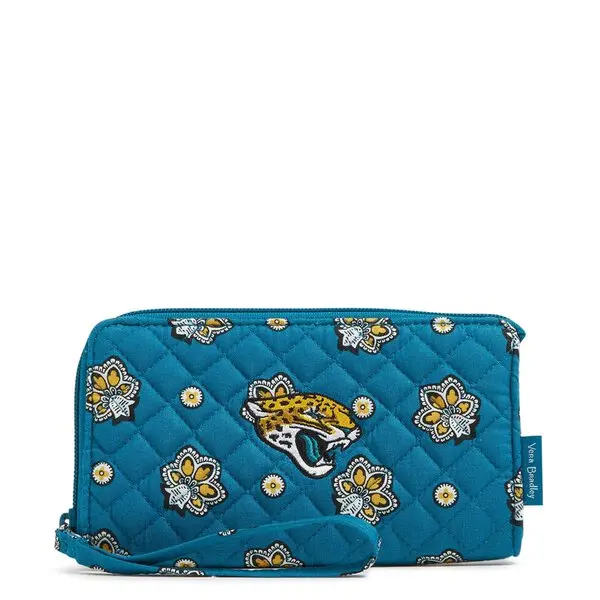 VERA BRADLEY Nfl Rfid Front Zip Wristlet In Jacksonville Jaguars Bandana - Multicolor