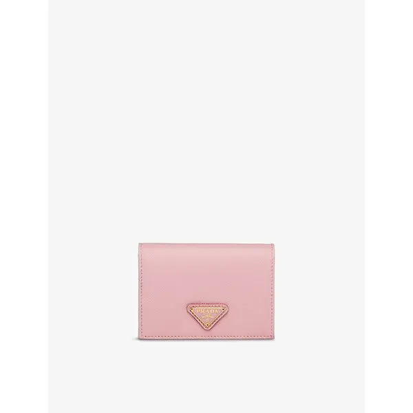 Prada Logo-plaque Small Leather Wallet - Pink