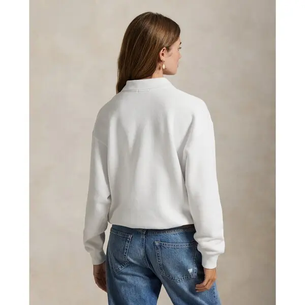Ralph Lauren Polo-collar Fleece Pullover - White