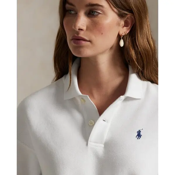 Ralph Lauren Polo-collar Fleece Pullover - White