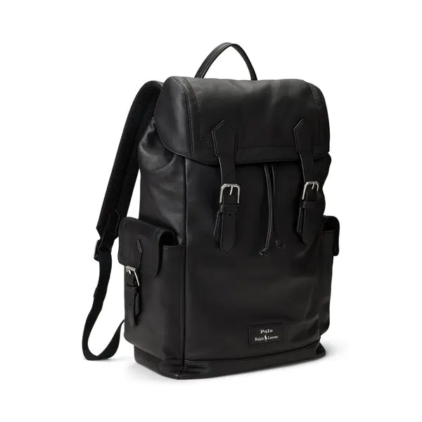 Ralph Lauren Smooth Leather Backpack - Black