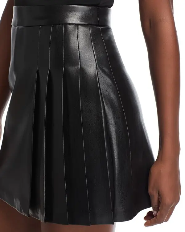 Alice + Olivia Chara Faux Leather Short Sleeve Dress