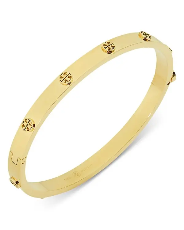 Tory Burch Miller Logo Studded Bangle - Gold