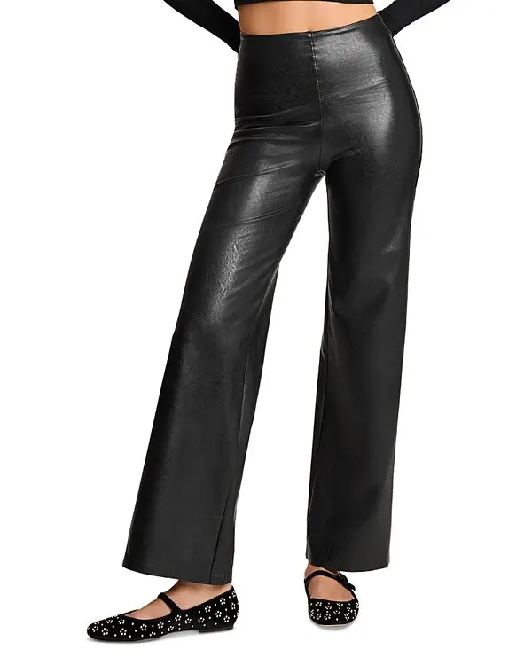 Commando Faux Leather Wide Leg Trousers - Black