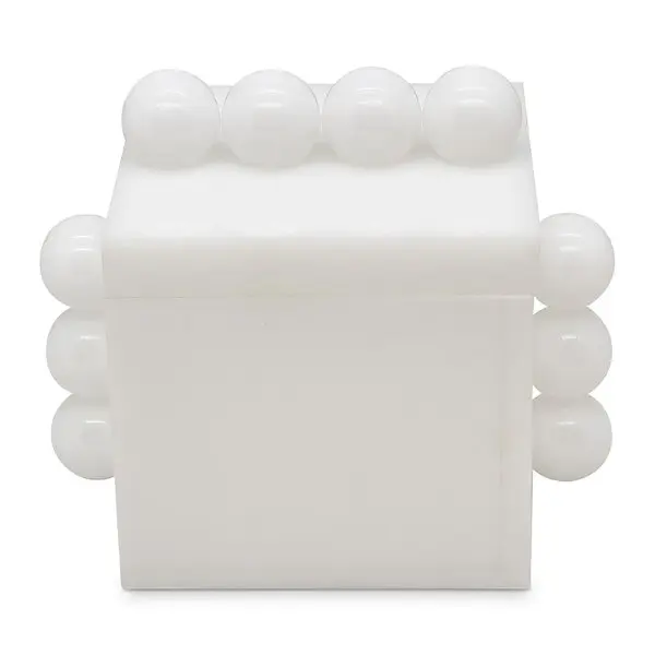 TIZO Lucite Bubble Design Box With Lid - White