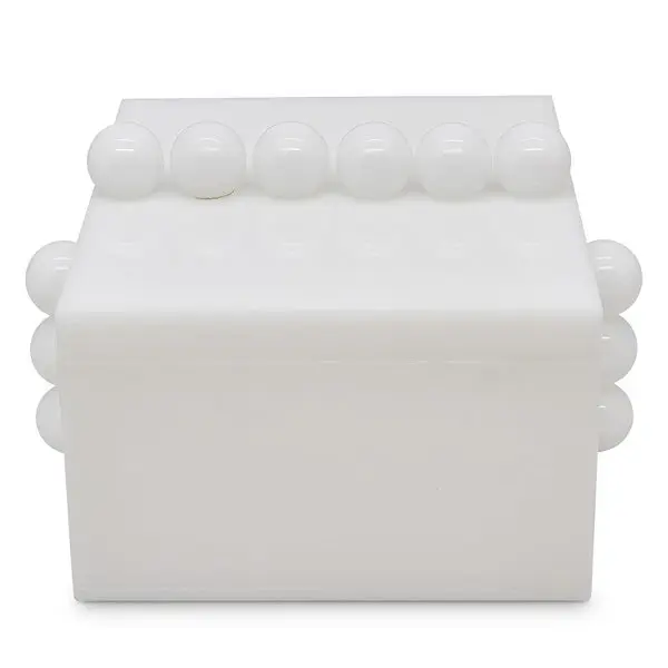 TIZO Lucite Bubble Design Box With Lid - White