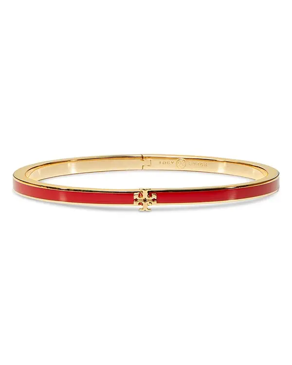 Tory Burch Kira Logo Bangle Bracelet - Red/gold