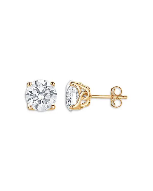 Bloomingdale'S 18k Yellow Gold 3.0 Tcw Lab Grown Diamond Stud Earrings - White/gold
