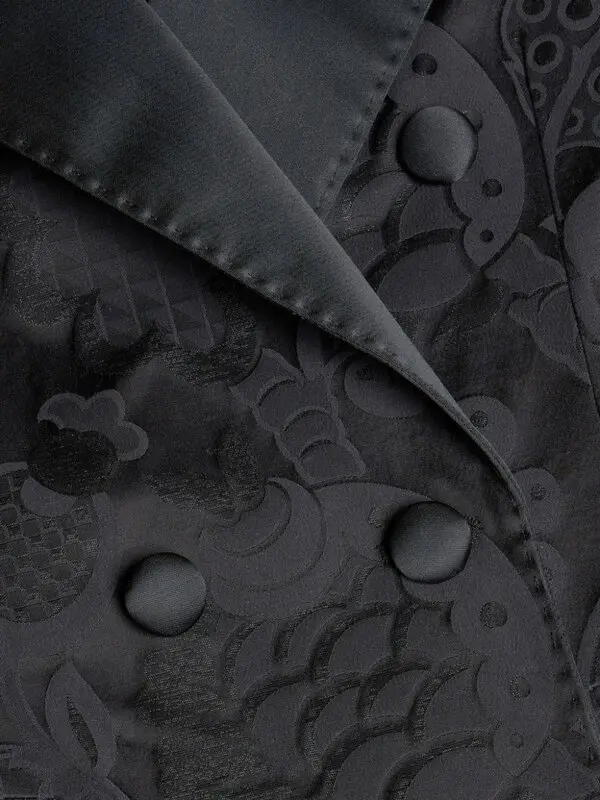 Etro Double-breasted Jacquard Blazer - Black